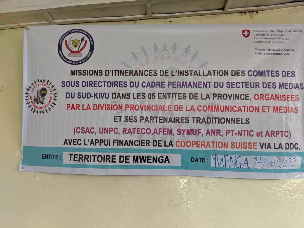 Mwenga : un sous directoire territorial du cadre permanent du secteur ...